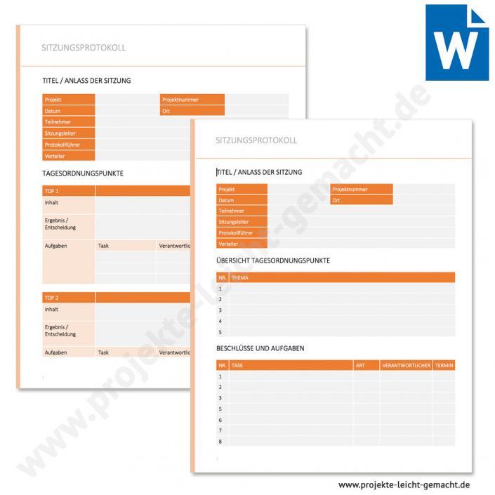 Vorlage Sitzungsprotokoll - Projekte leicht gemacht
