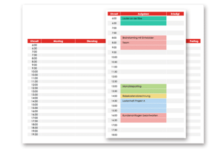 Vorlage Wochenplan: Hier kostenlos herunterladen