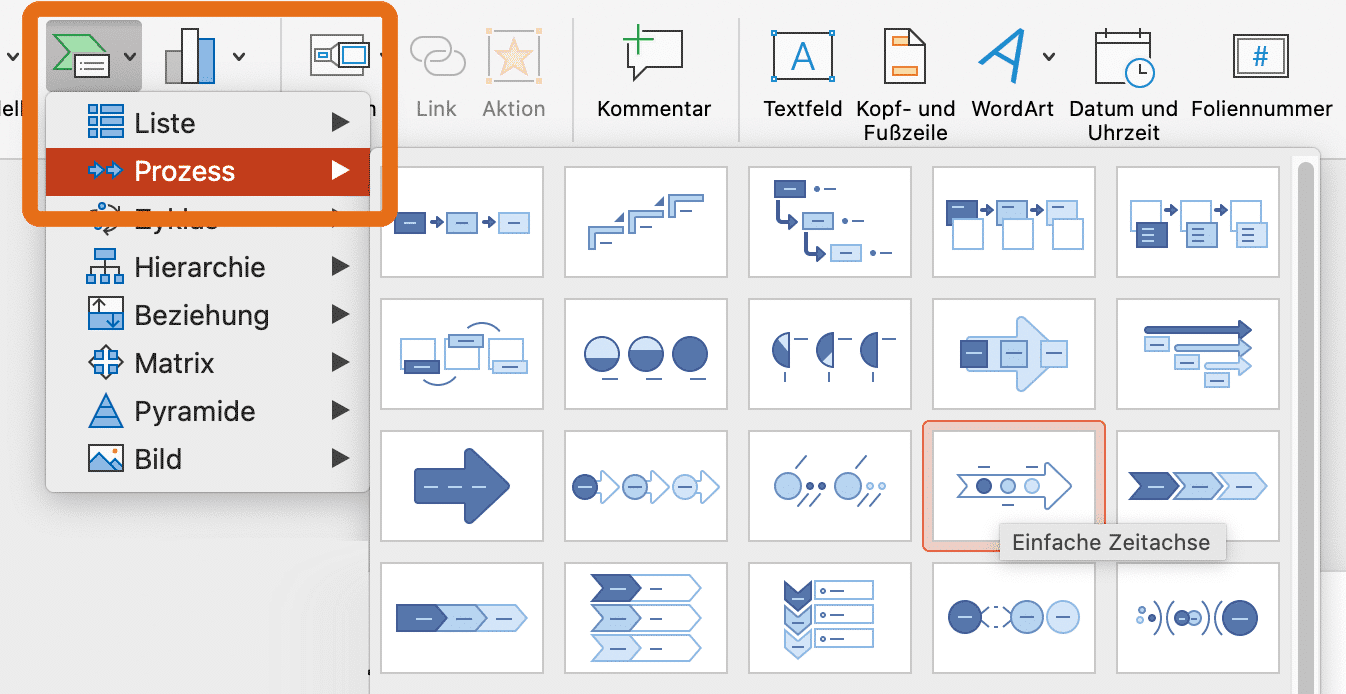 Zeitstrahl in PowerPoint erstellen: Simple Zeitachse leicht gemacht